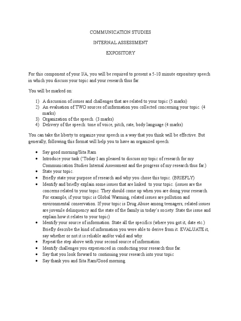 CommStudies Expository Guidelines | PDF | Communication | Information