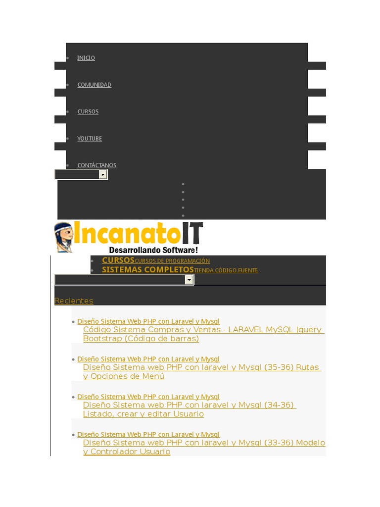 INICIOsistema de Ventas | PDF | Php | Servidor SQL de Microsoft