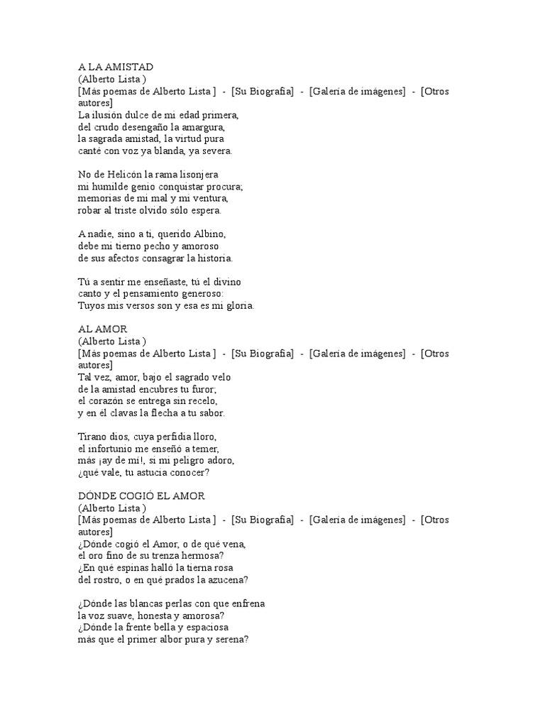 Alberto Lista Poemas | PDF | Poesía