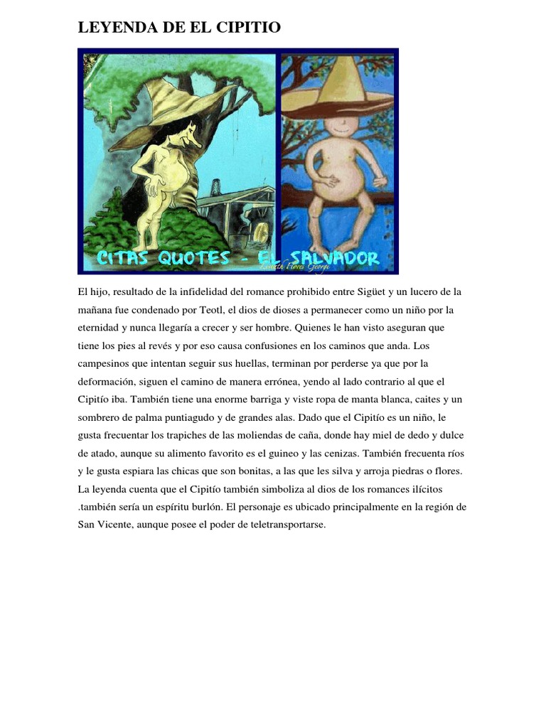 Leyenda de El Cipitio | PDF | Religión y creencia