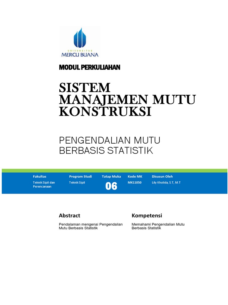 Modul Sistem Manajemen Mutu Konstruksi (TM6) | PDF