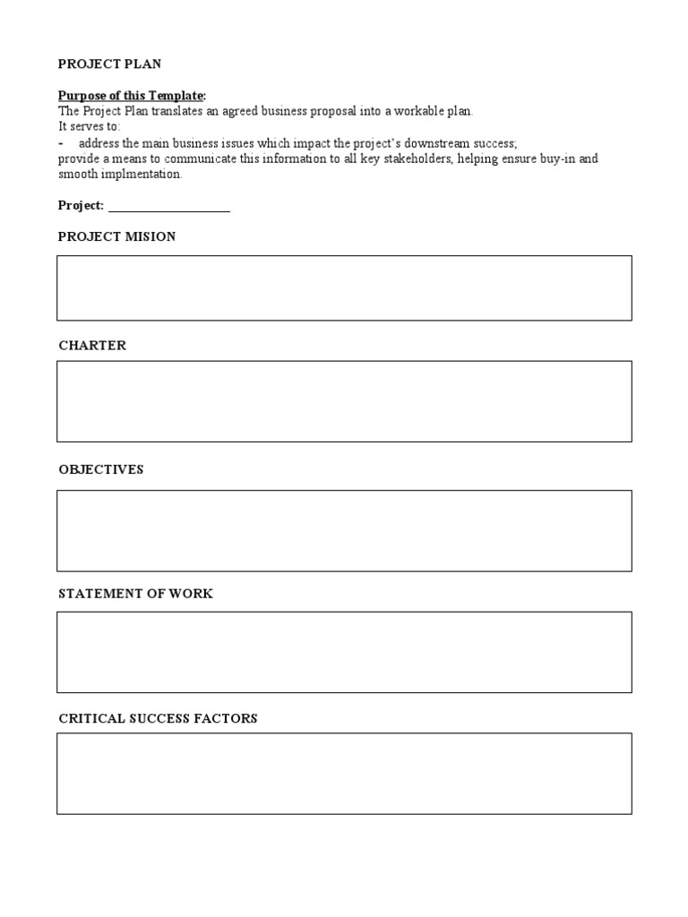 Project Plan Template for Success | PDF