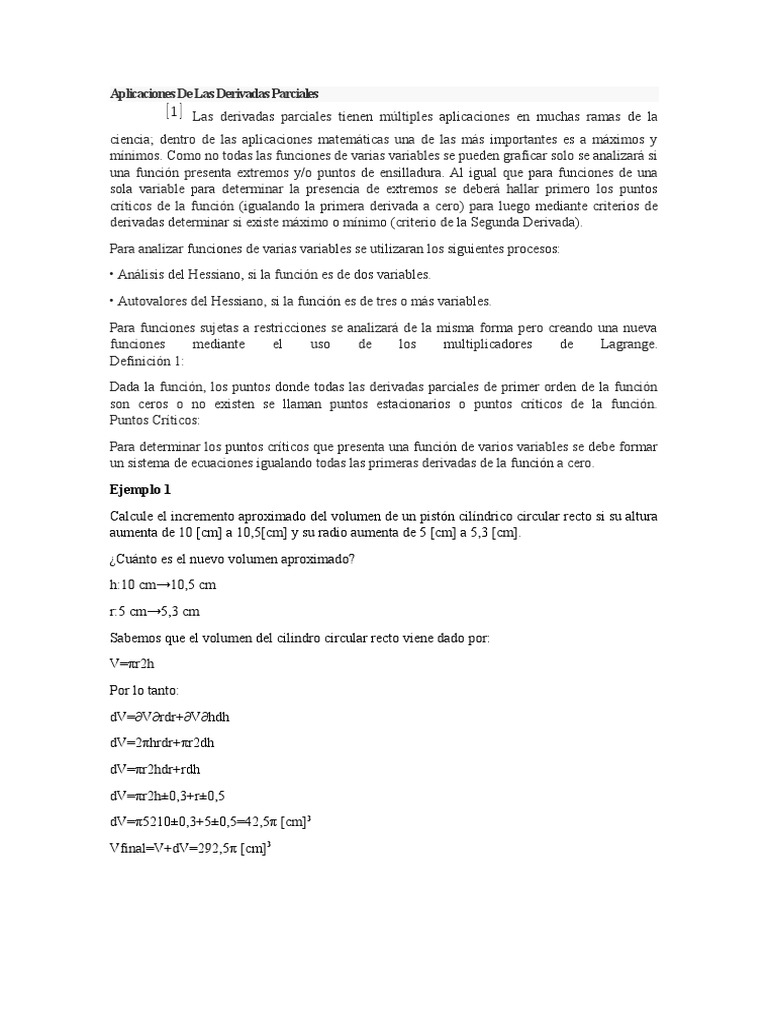 Aplicaciones de Las Derivadas Parciales | PDF | Derivado | Tangente