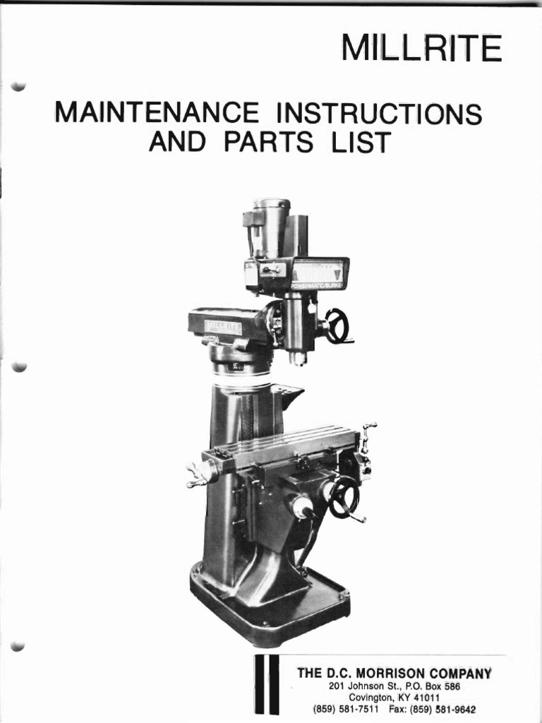 Powermatic 58480438-Millrite-Mvn-Manual PDF | PDF | Belt (Mechanical ...