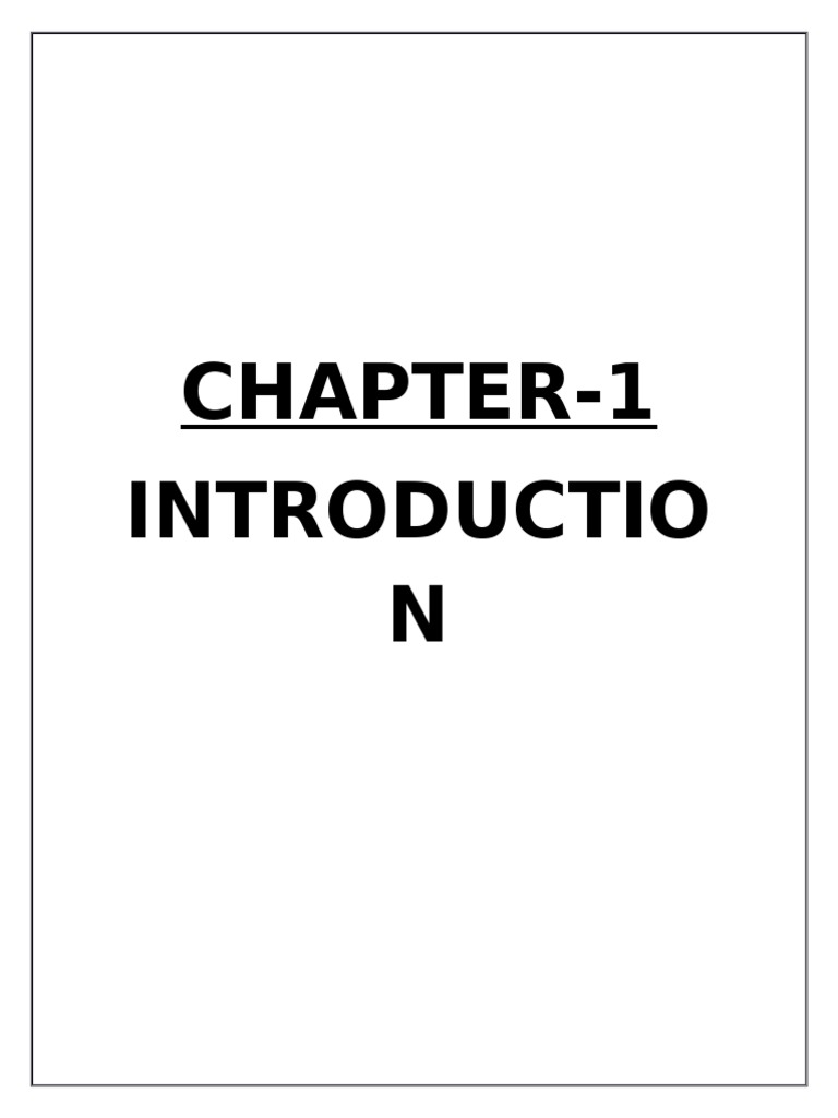 Chapter-1 Introductio N | PDF