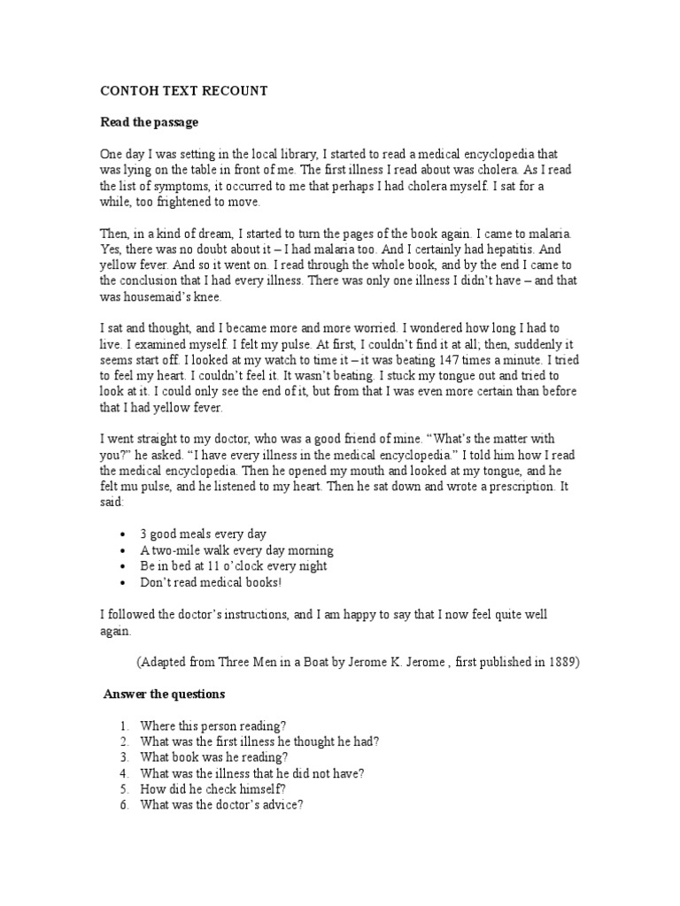 Humorous Health Recount Story | PDF