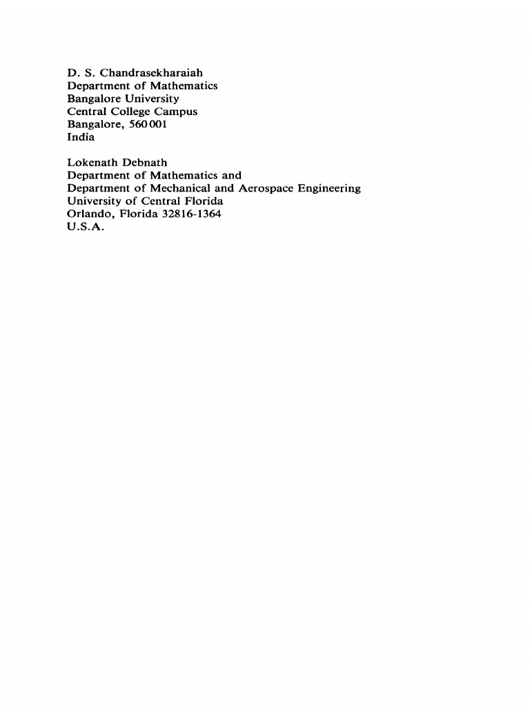 D. S. Chandrasekharaiah and Lokenath Debnath (Auth.) - Continuum ...
