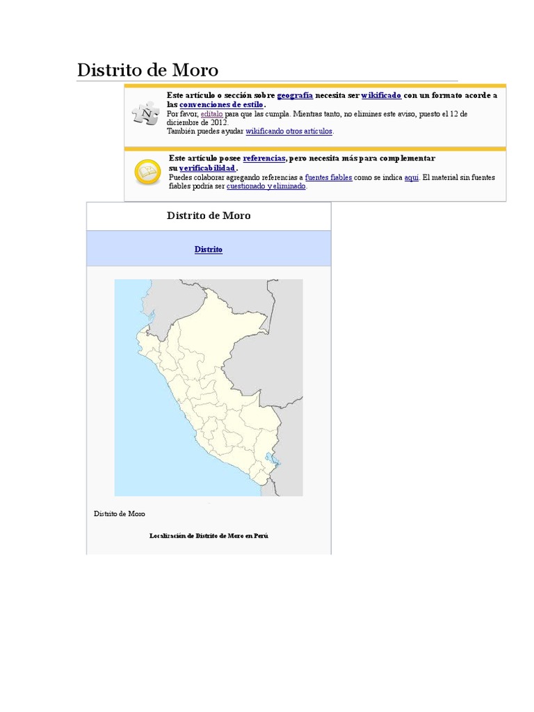Wikification and Geography of Moro District in Peru | PDF | Ciencias de ...