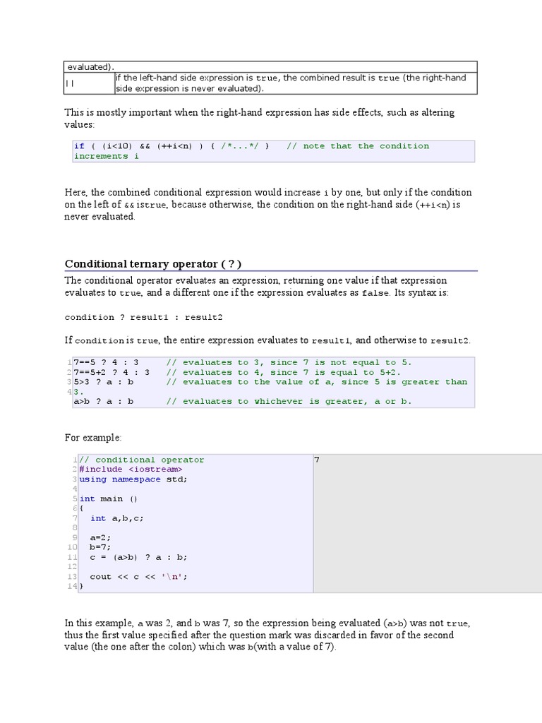 Conditional Ternary Operator (?) | PDF | Programming Paradigms | Software Development