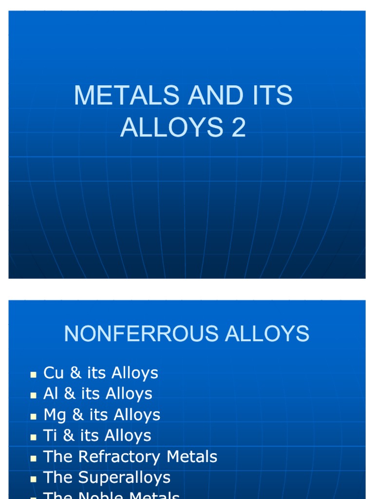 Metals and Its Alloys 2 | PDF