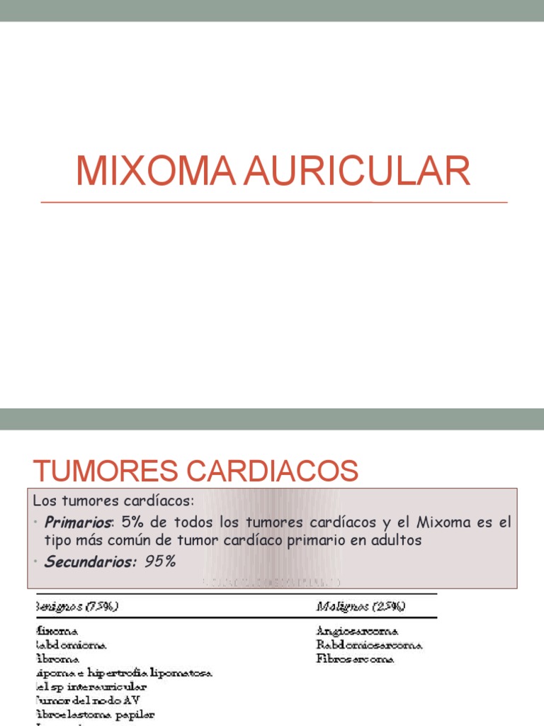Mixoma Auricular | PDF | Corazón | Sistema cardiovascular