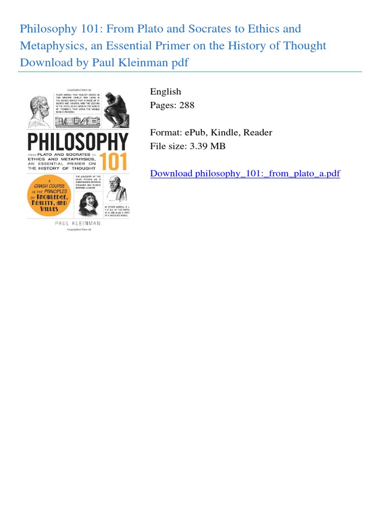 Philosophy 101: From Plato and Socrates To Ethics and Metaphysics, An ...