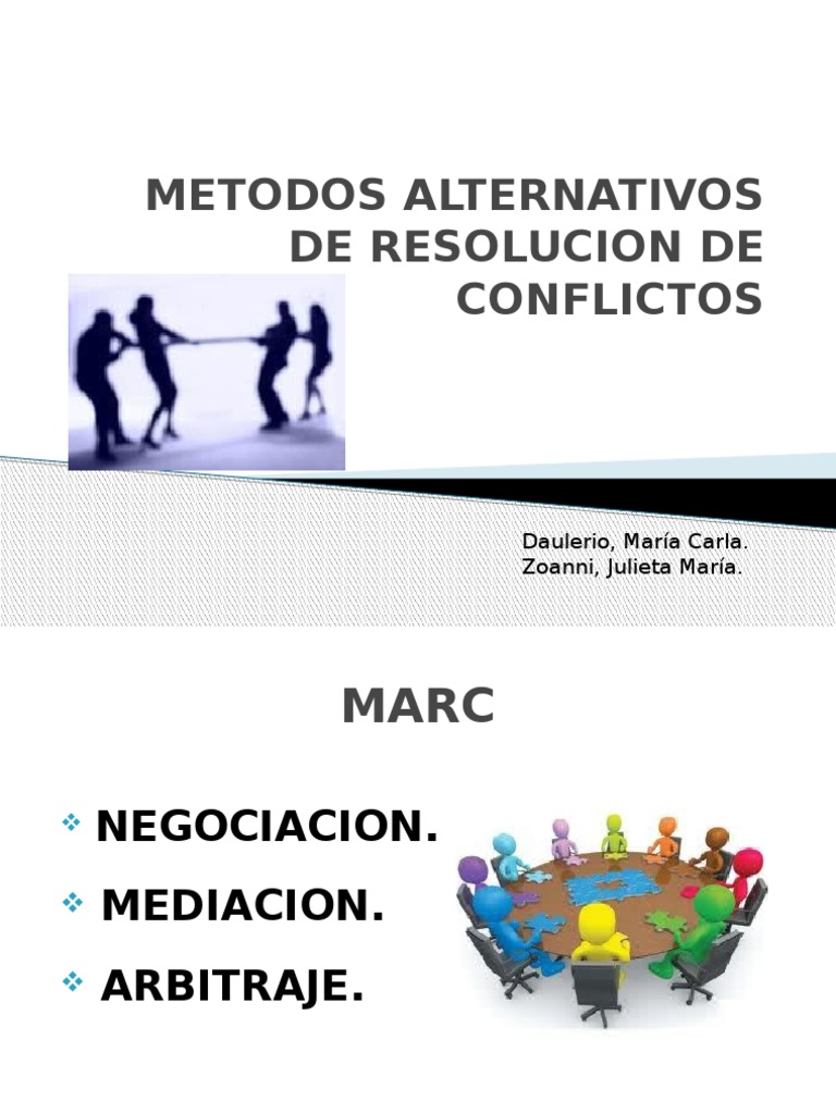 Metodos Alternativos de Resolucion de Conflictos | PDF | Mediación | Arbitraje