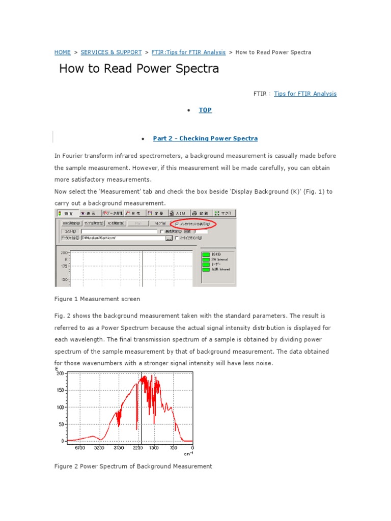 How To Read Power Spectra | PDF | Fourier Transform Infrared ...