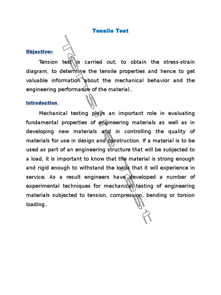 Tensile Test | PDF
