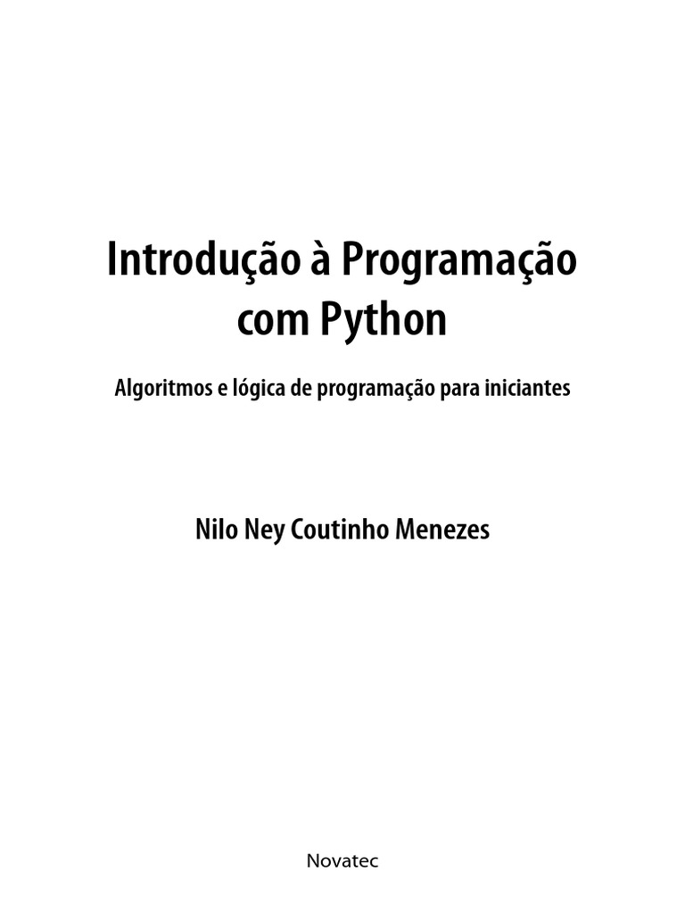 Livro Introducao A Programacao Python PDF | PDF