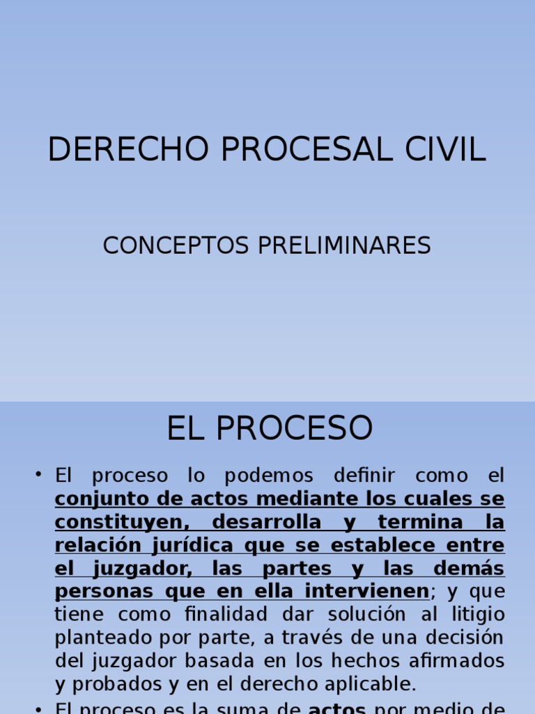 Derecho Procesal Civil - Diapositivas | Ley procesal | Jurisdicción