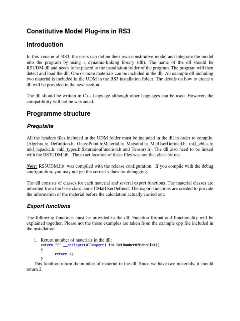 Constitutive Model Plug-Ins | PDF | Matrix (Mathematics) | Parameter ...