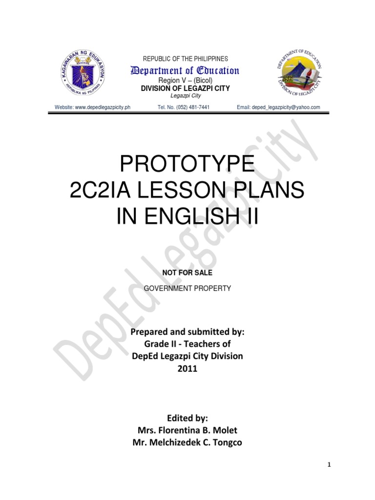 Prototype 2c2ia Lesson Plan in English GR 2 | PDF | Reading (Process ...