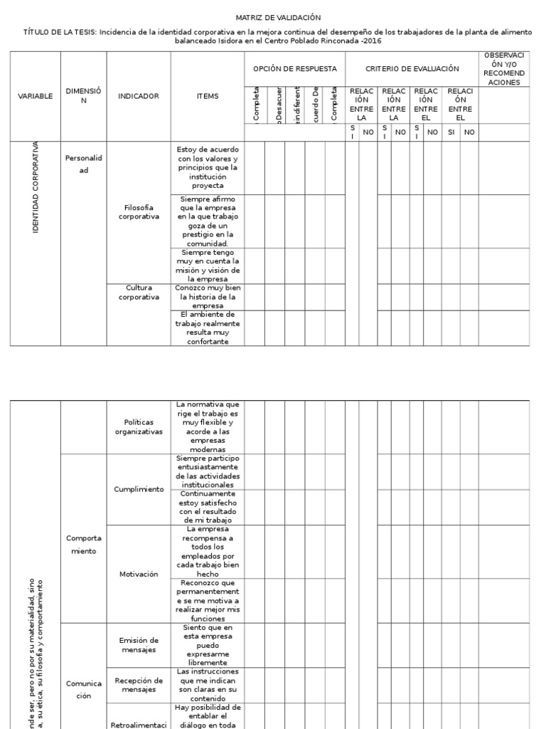 Matriz De Validación Diseño Cognición