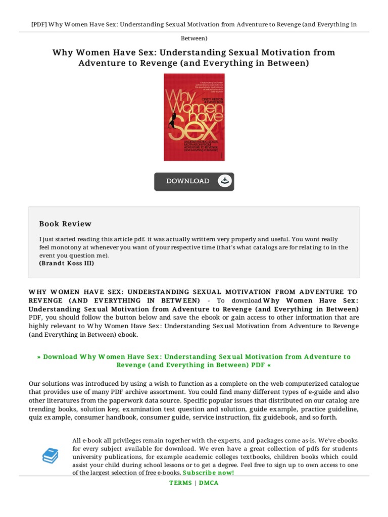 Why Women Have Sex Understanding Sexual Motivati Zjhdcfl8 | PDF | Book ...