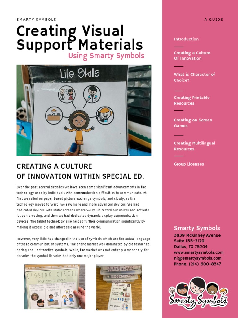 Visual Support Using Smarty Symbols | PDF | Word | Libraries