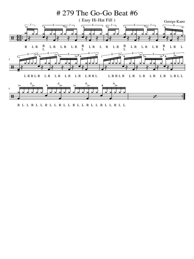 # 279 The Go-Go Beat #6: (Easy Hi-Hat Fill) | PDF