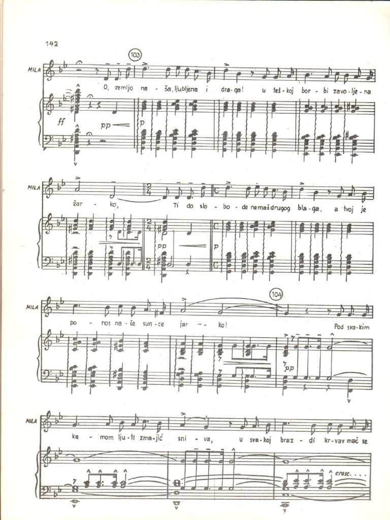 Arija Mile Gojsalic - Oda Zemlji | PDF