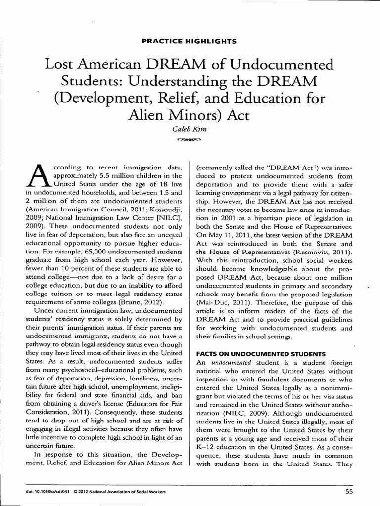 Understanding The DREAM Act-2 | PDF | Undocumented Students In The ...