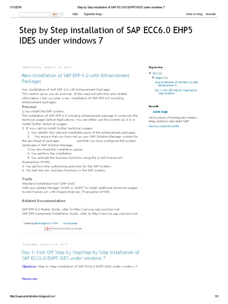 Step by Step Installation of SAP ECC6 | PDF | Windows 7 | Computing Platforms