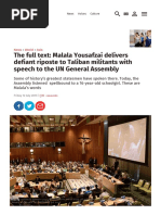 Malala's UN Speech on Education Rights | PDF | Malala Yousafzai