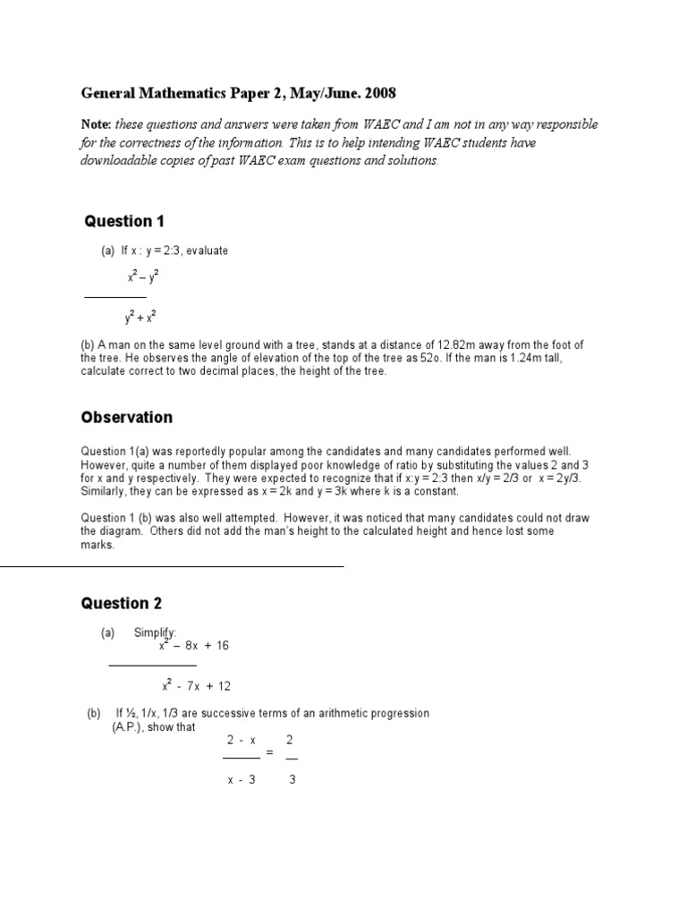 General Mathematics Paper 2 | PDF | Logarithm | Histogram