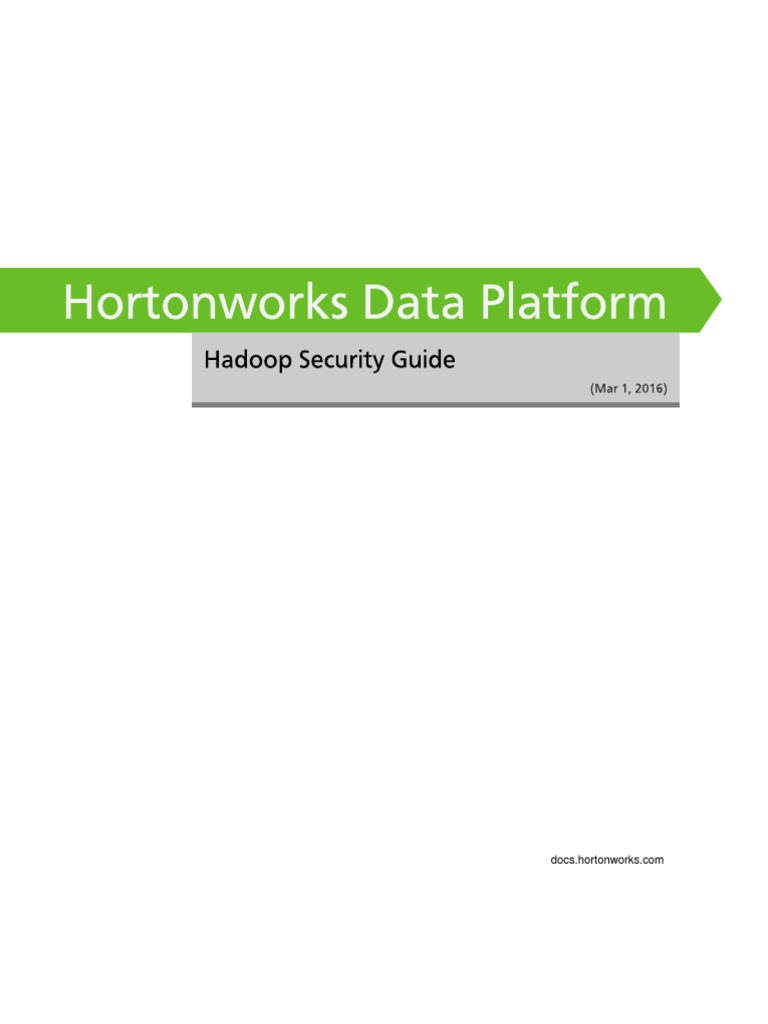 Hadoop Security Guide | PDF | Apache Hadoop | Active Directory
