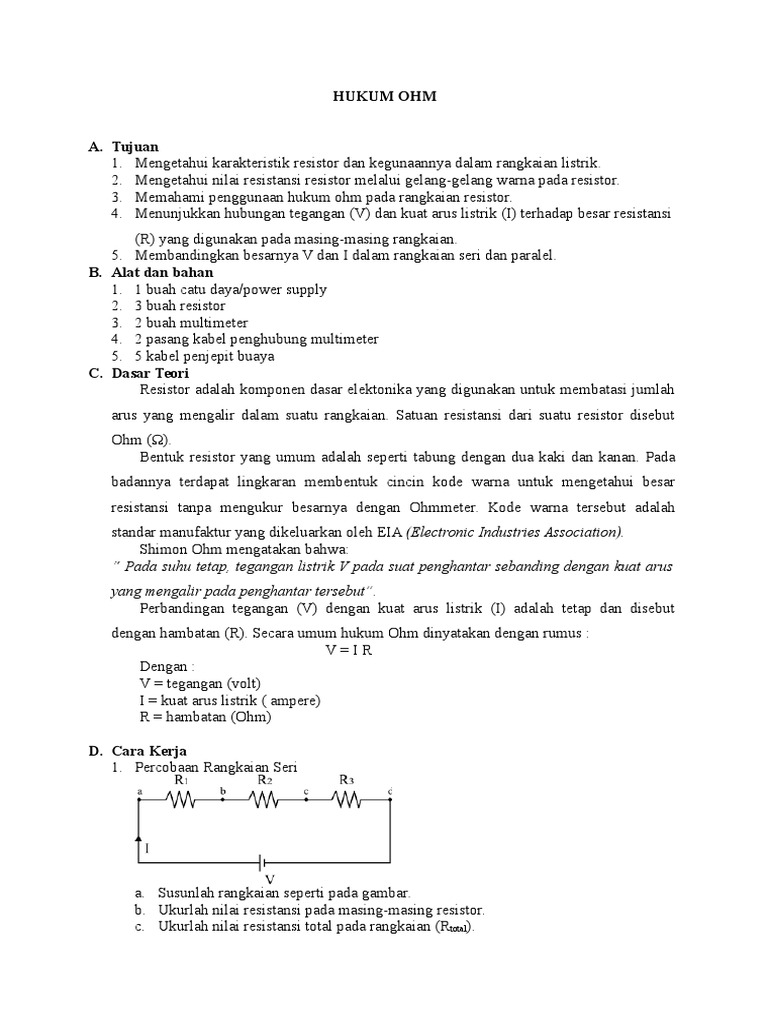 Percobaan HUKUM OHM | PDF