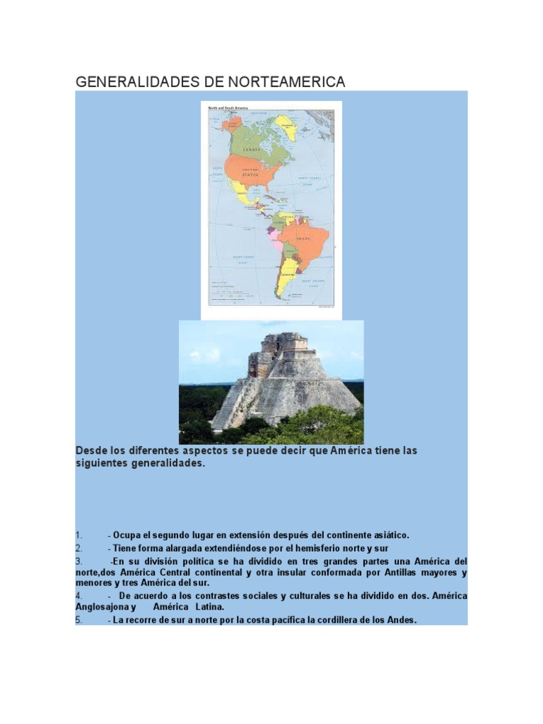 Generalidades de América | PDF
