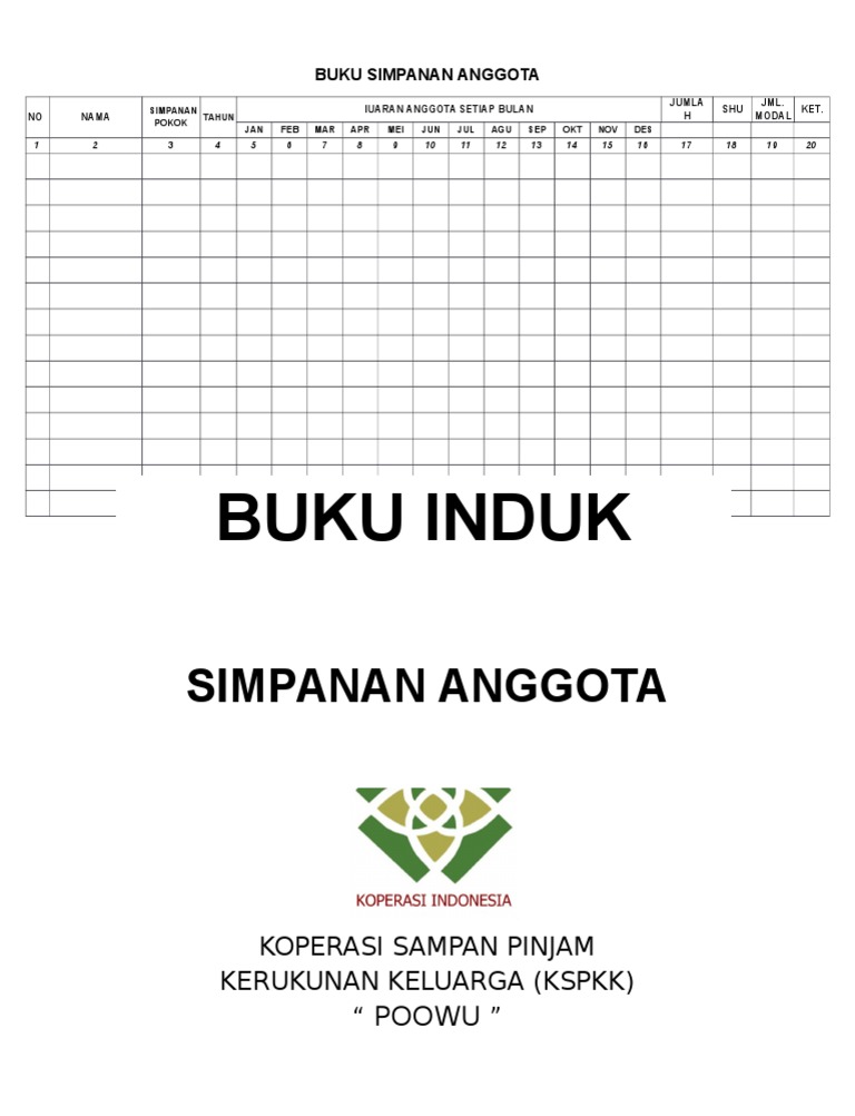 Buku Simpanan Anggota Koperasi | PDF
