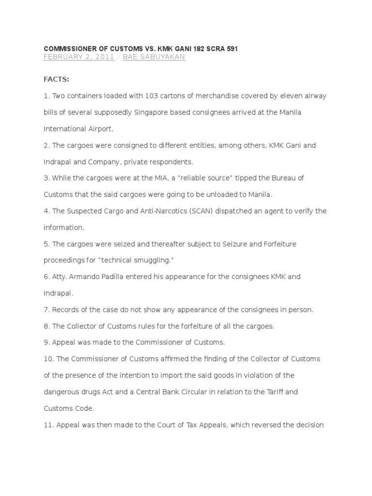 Commissioner of Customs Vs | PDF | Customs | Corporations