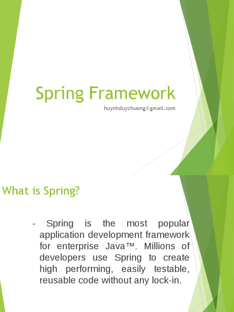 Java Training Spring Framework Spring Framework Constructor Object Oriented Programming
