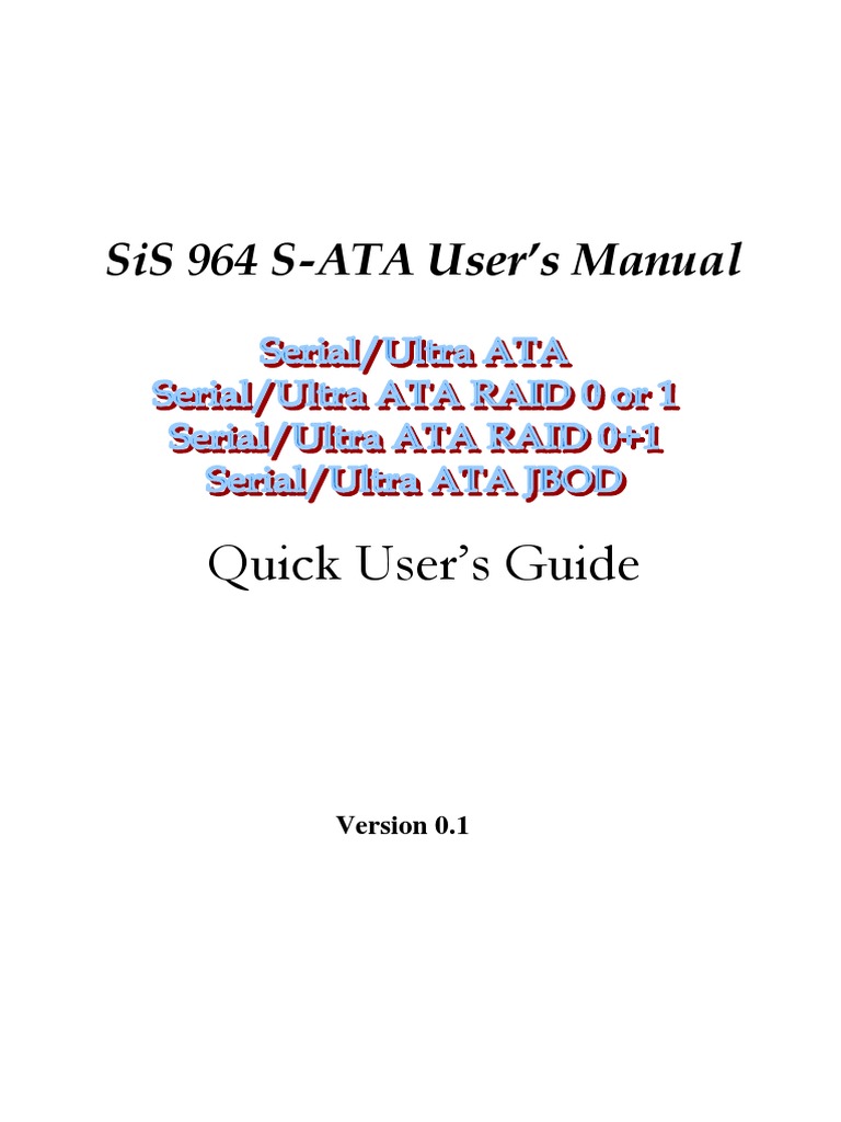 Motherboard Manaul Sata Sis 964 | PDF | Hard Disk Drive | Bios