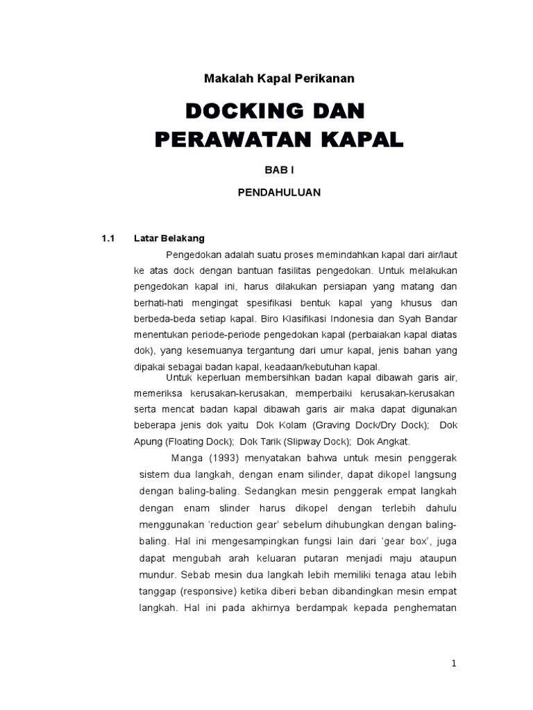 Docking Dan Perawatan Kapal | PDF