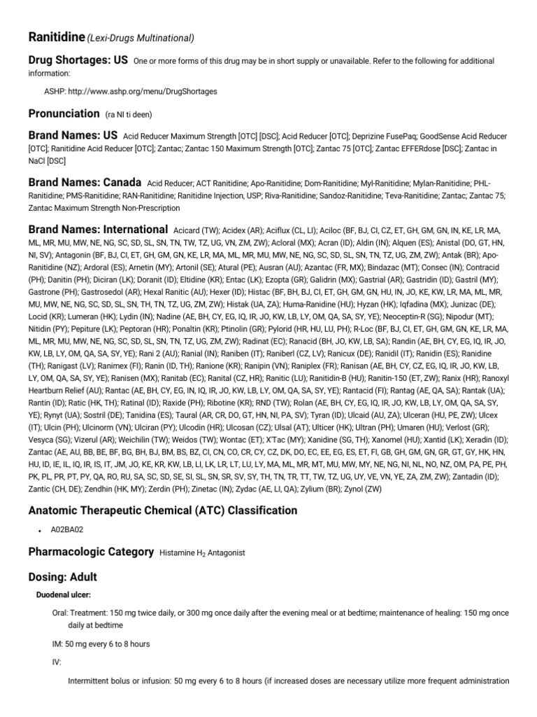 Lexicomp Online | PDF | Renal Function | Heartburn