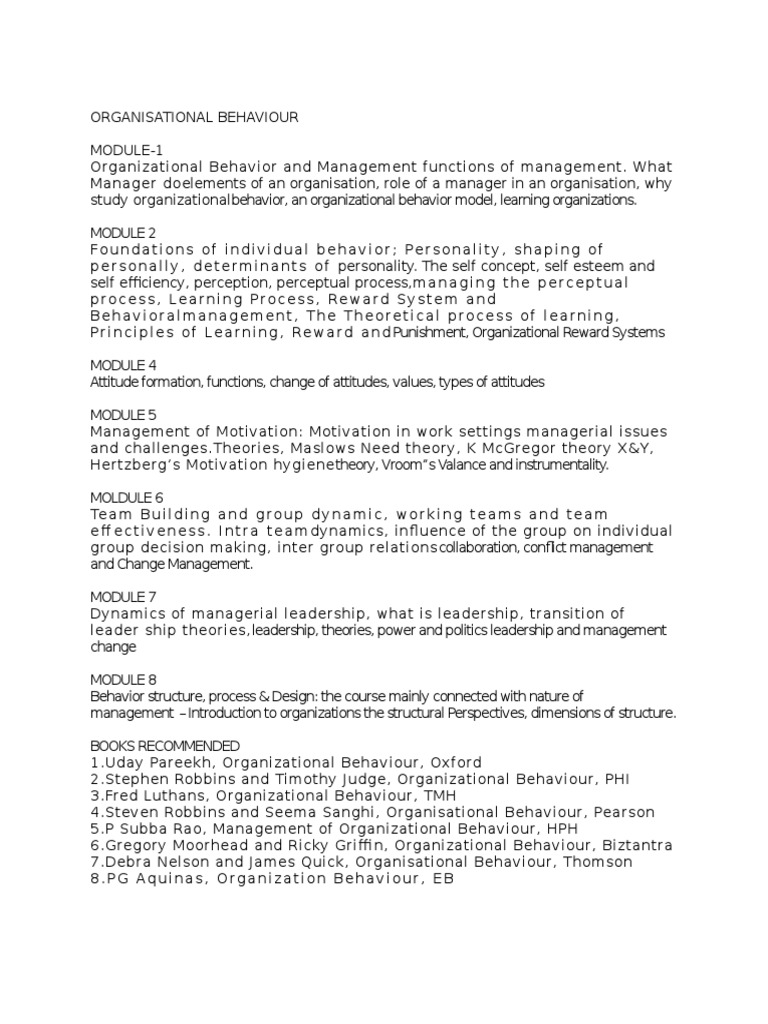 Organisational Behaviour | PDF | Organizational Behavior | Motivation