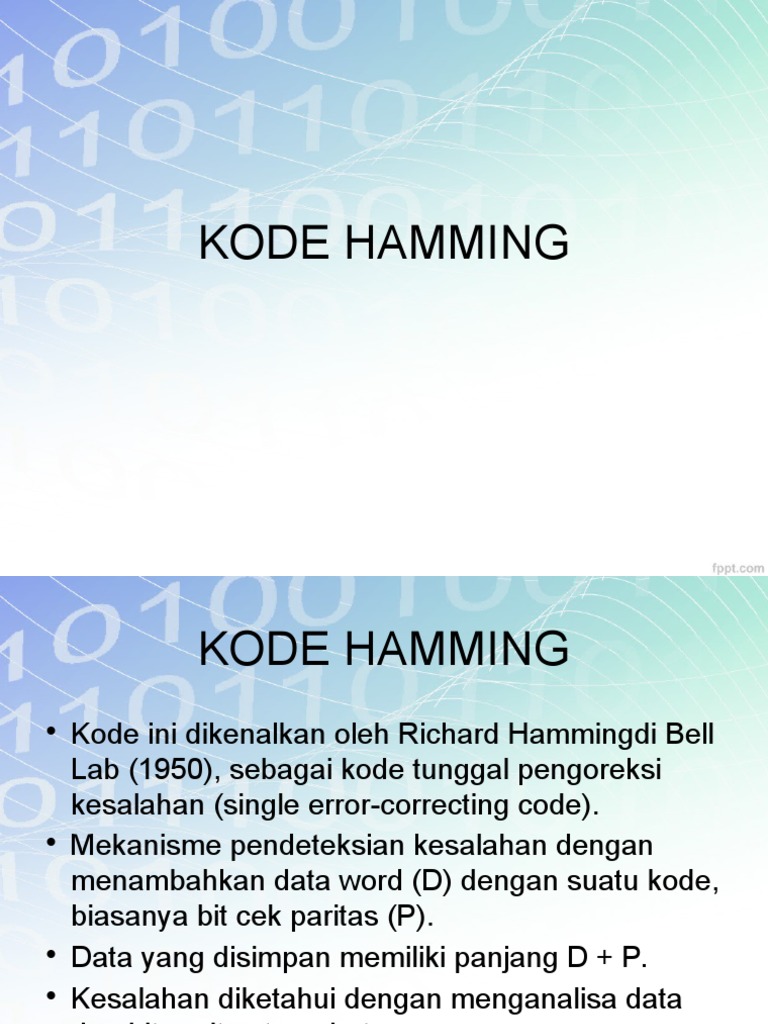 Kode Hamming | PDF | Metode & Bahan Ajar