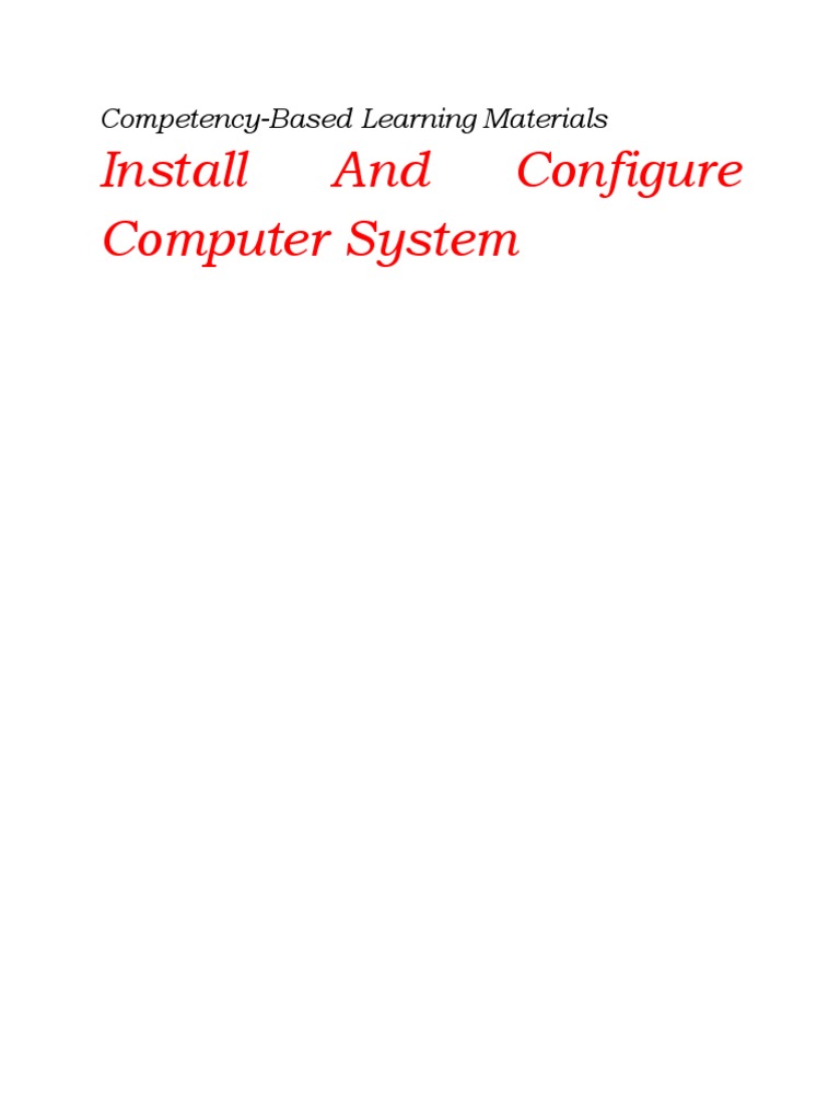 CBLM Computer System Servicing NCII | Download Free PDF | Operating System | Installation ...