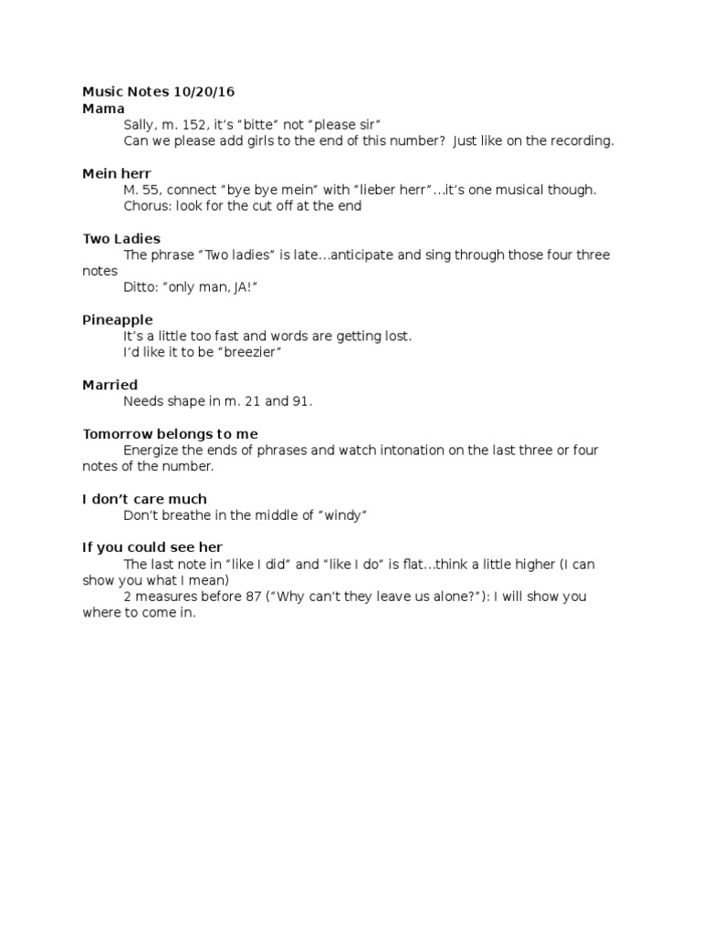 Caba Music Notes | PDF