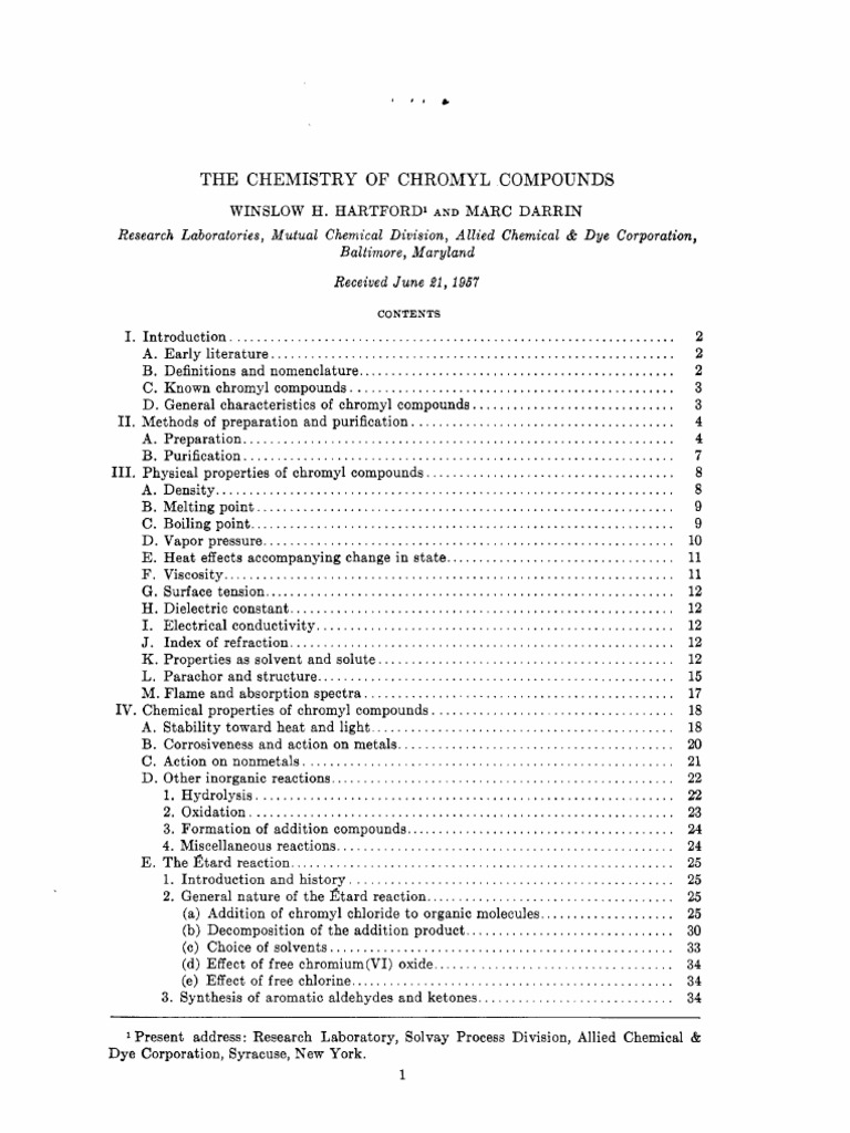 The Chemistry of Chromyl Compounds | PDF | Chlorine | Chloride