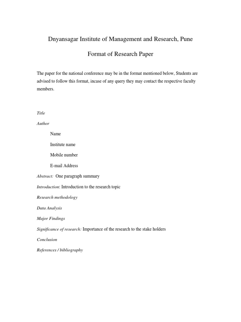 Research Paper Guidelines | PDF