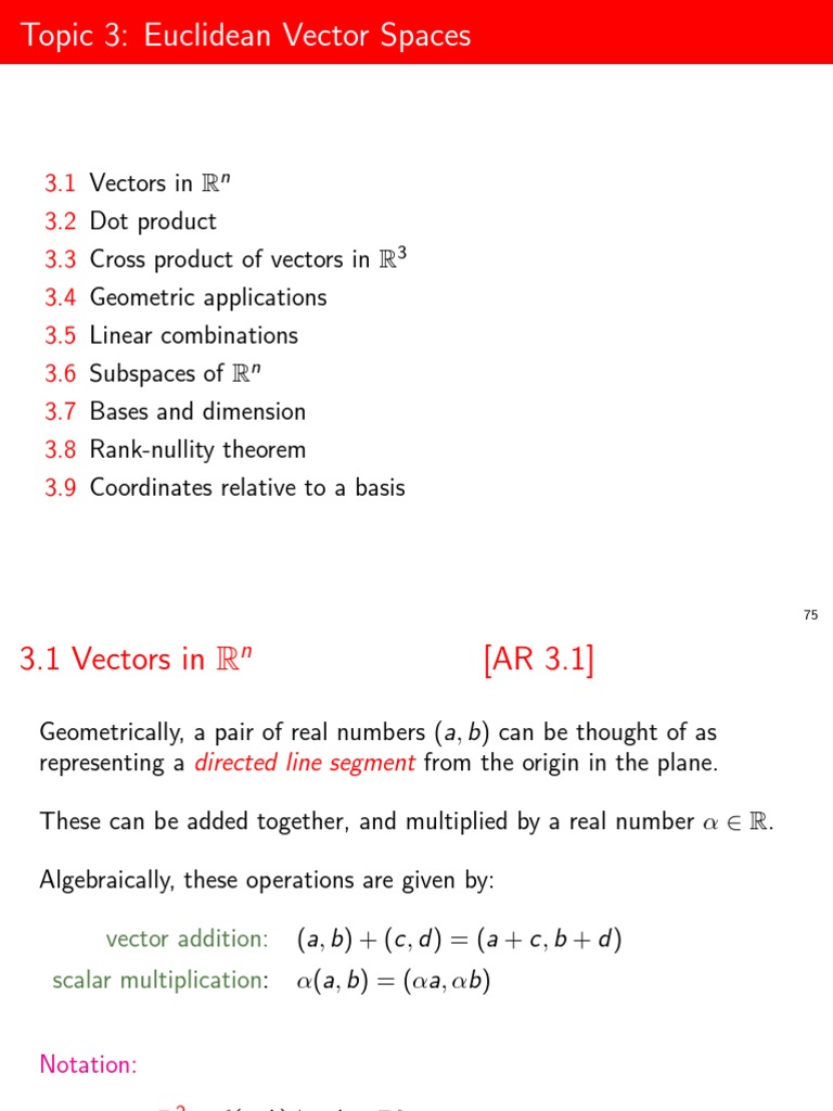 3-Euclidean Vector Spaces | PDF