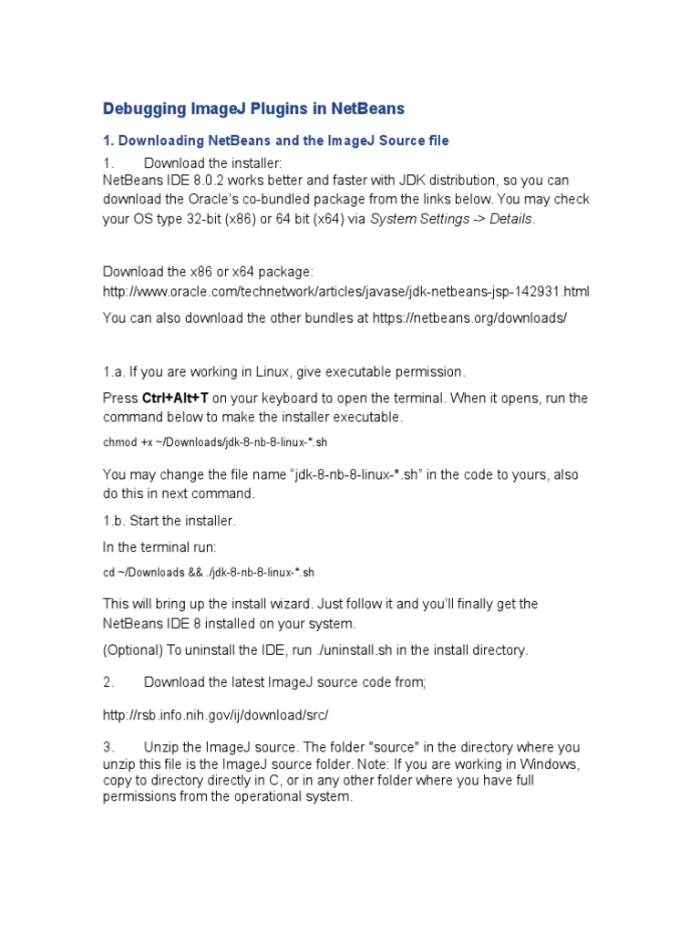 Debugging Imagej Plugins In Netbeans Pdf Net Beans Applications And Software