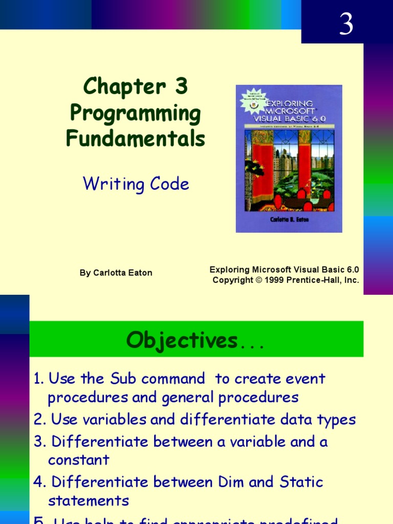 Programming Fundamentals: Writing Code | PDF | Variable (Computer Science) | Subroutine